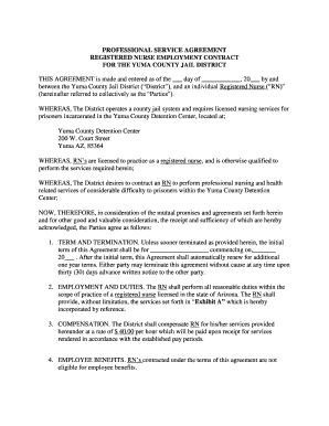 Fillable Online yumacountysheriff PROFESSIONAL SERVICE AGREEMENT ...