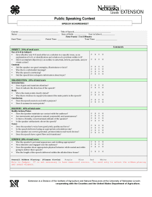 Fillable Online 4h unl Public Speaking Contest - 4h unl Fax Email Print ...