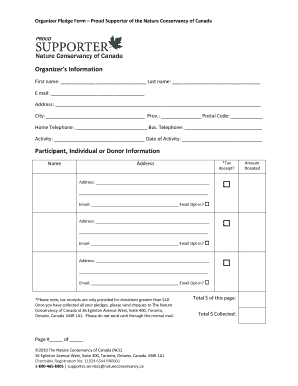 Fillable Online natureconservancy Organizers Information - Nature ...