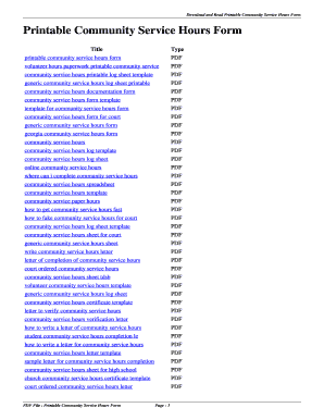 Fillable Online ibs brasilia Printable Community Service Hours Form ...