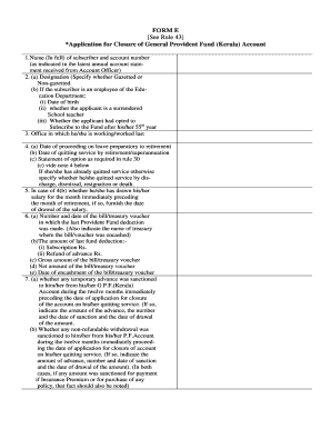 Fillable Online FORM E See Rule 43 Application for Closure of Fax Email ...