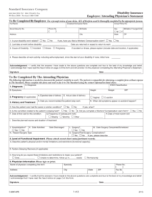 Fillable Online Disability Claim Packet - Attending Physician Statement ...