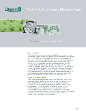 Fillable Online Toxic Mold Brochure and Disclosure Form Fax Email Print ...