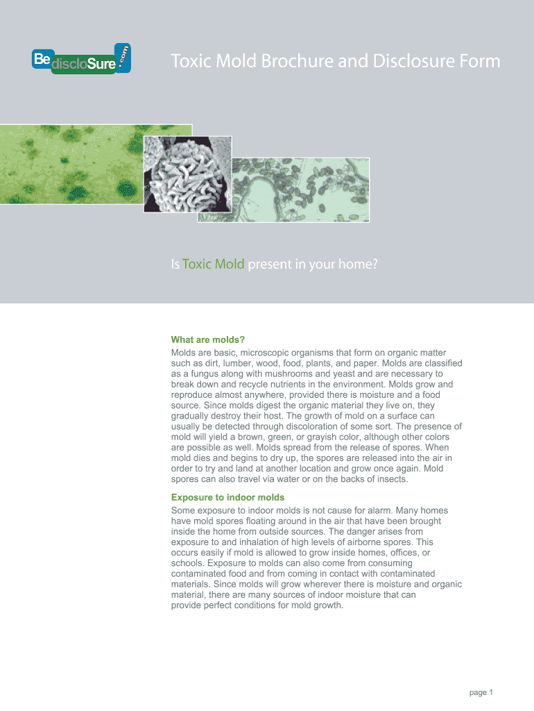 Fillable Online Toxic Mold Brochure and Disclosure Form Fax Email Print ...