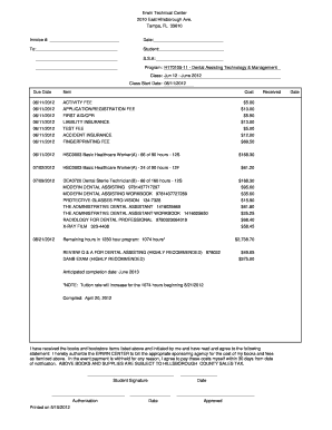 Fillable Online Erwin Technical Center SS Class Start Date 06112012 Fax ...