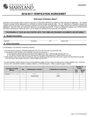 Fillable Online financialaid umd V6 Dependent Household Form ...