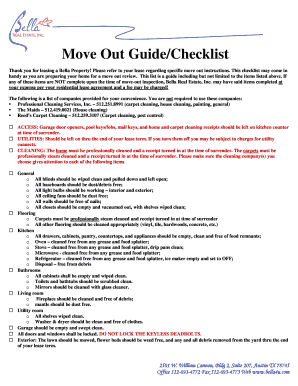Fillable Online Move Out Guide/Checklist Fax Email Print - pdfFiller