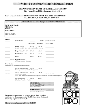 Fillable Online 16 Equipment Order Formdoc Fax Email Print - pdfFiller