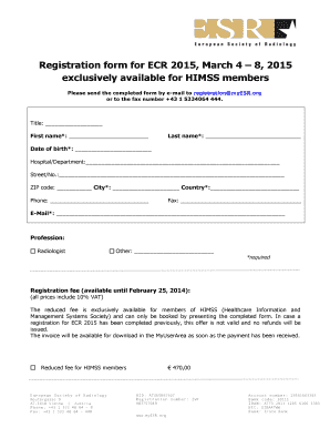 Fillable Online HIMSS Registration form Fax Email Print - pdfFiller