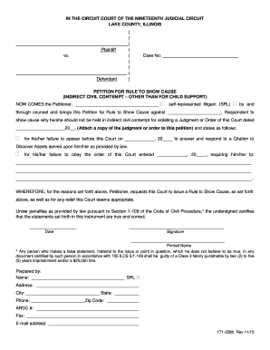 Fillable Online (INDIRECT CIVIL CONTEMPT OTHER THAN FOR CHILD SUPPORT ...