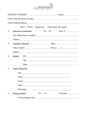 Fillable Online Property Information Sheet - buybaltimorepropertiescom ...