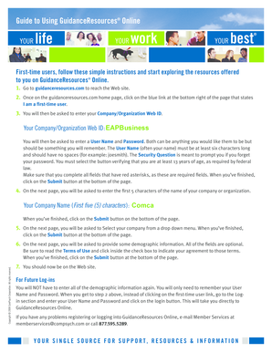 Fillable Online Guide to Using GuidanceResources Online life YOUR work ...