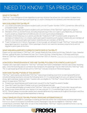 Fillable Online NEED TO KNOW: TSA PRECHECK Fax Email Print - pdfFiller