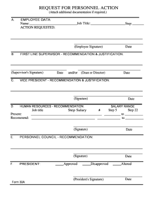 Fillable Online jsu REQUEST FOR PERSONNEL ACTION - Where You39re Going ...