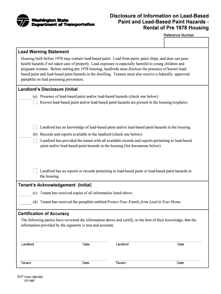 Fillable Online Real Estate Disclosures about Potential Lead Hazards ...