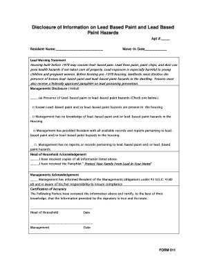 Fillable Online Disclosure of Information on Lead Based Paint and Lead ...
