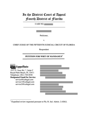 Fillable Online Petition for Writ of Mandamus - Legal You Fax Email Print - pdfFiller