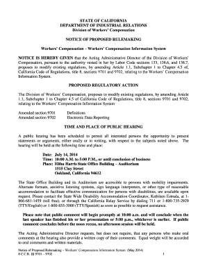 Fillable Online dir ca Workers Compensation Workers Compensation Information System - dir ca Fax ...