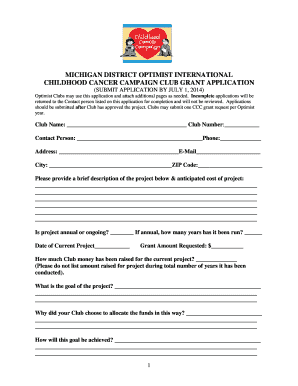 Fillable Online michiganoptimists CCC Journal Project Fax Email Print ...