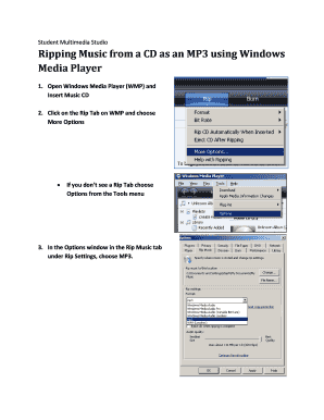 Rip Cd To Mp3 - Fill Online, Printable, Fillable, Blank | pdfFiller