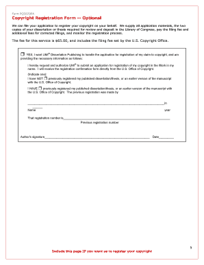 Fillable Online library kent Copyright Registration Form -- Optional ...