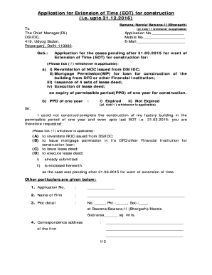 Fillable Online Application for Extension of Time (EOT) for construction Fax Email Print - pdfFiller