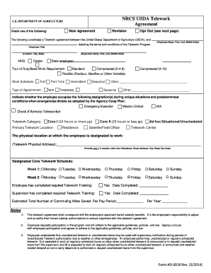 Fillable Online usda telework agreement Fax Email Print - pdfFiller