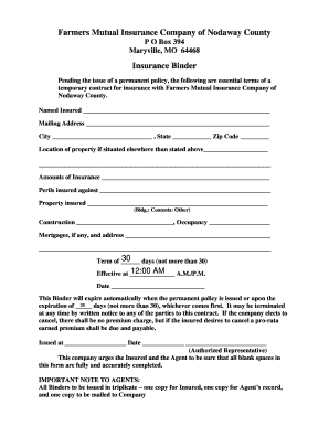 Farmers Mutual Insurance Of Nodaway County - Fill Online, Printable ...