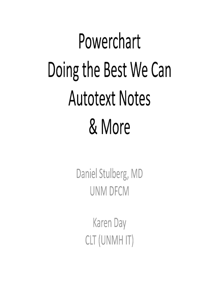 Fillable Online Powerchart Doing the Best We Can - unmfmpbworkscom Fax ...