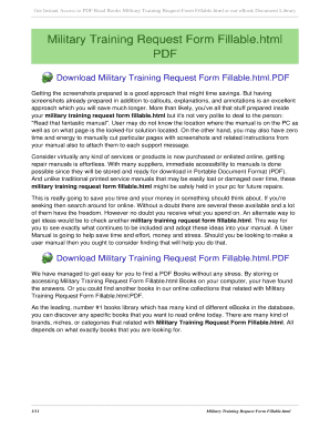 Fillable Online youchenedu Military Training Request Form ...