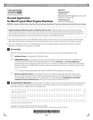 Fillable Online The Hartford SMART529 Merrill Lynch Account bApplicationb Form Fax Email Print ...