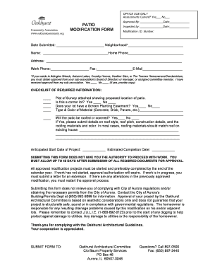 Fillable Online oakhurstcommunity MODIFICATION FORM ...
