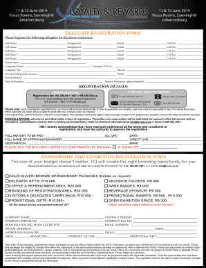 Fillable Online DELEGATE REGISTRATION FORM - TCI Fax Email Print - pdfFiller