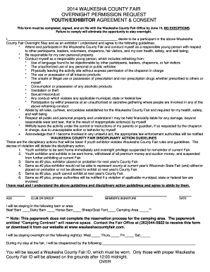 Fillable Online OVERNIGHT PERMISSION REQUEST Fax Email Print - pdfFiller