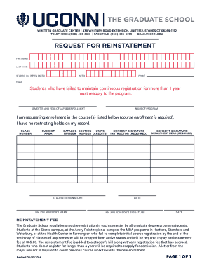 Fillable Online grad uconn STUDENT ID # (SEVEN DIGITS) Fax Email Print ...