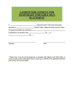 Fillable Online Signage landowner consent - Drayton Valley Fax Email ...