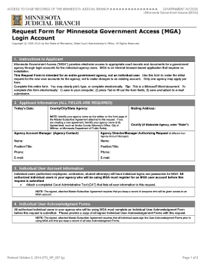 Fillable Online mncourts Request Form for Minnesota Government Access ...