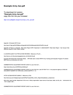 Fillable Online Example Army Aar Fax Email Print - pdfFiller