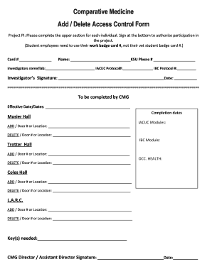 Fillable Online k-state Add Delete Access Control Form Fax Email Print ...