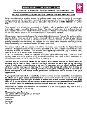 Fillable Online COMPLETING YOUR APPEAL FORM Fax Email Print - pdfFiller