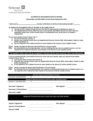 Fillable Online ALTERNATIVE DOCUMENTATION OF INCOME Reasonable and Fax ...
