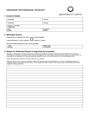Fillable Online HARDSHIP WITHDRAWAL REQUEST - Equititrust Fax Email ...