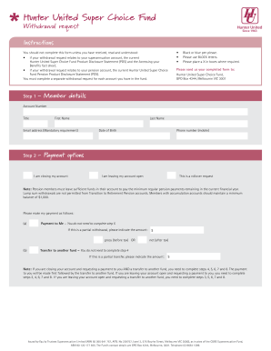 Fillable Online Withdrawal request - assetshunterunitedcomau Fax Email Print - pdfFiller