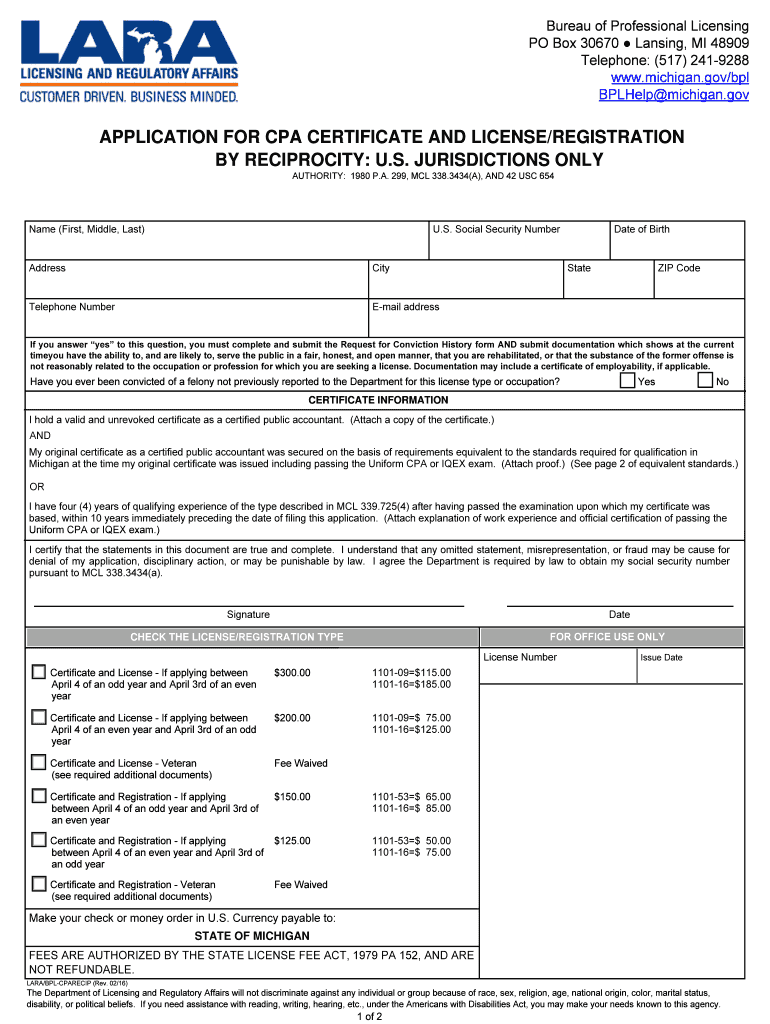 Fillable Online Application for cpa certificate and licenseregistration ...