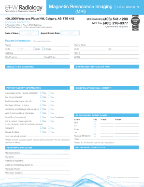 Fillable Online Magnetic Resonance Imaging MRI - efwradcom Fax Email ...