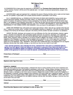 TBC Waiver Form - Thompson Boat Center - Fill and Sign Printable ...