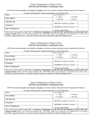 Fillable Online wsaa School Administrators Alliance SAA SAA PAC and ...
