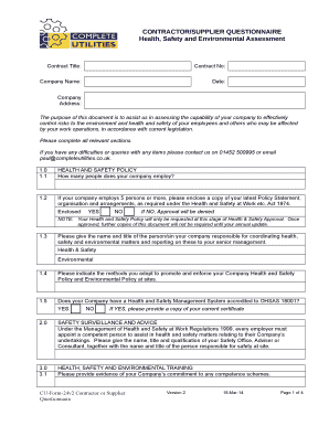 Fillable Online completeutilities co CU-Form-24 Contractor ...