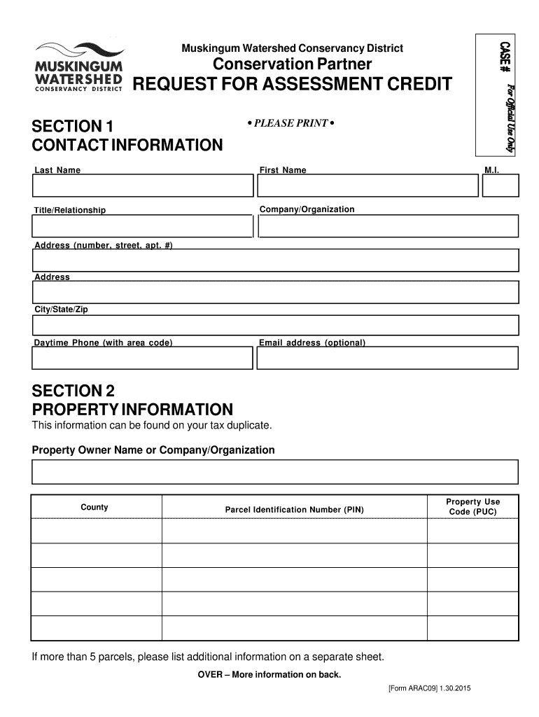 Fillable Online MUSKINGUM WATERSHED CONSERVANCY DISTRICT CONSERVATION ...