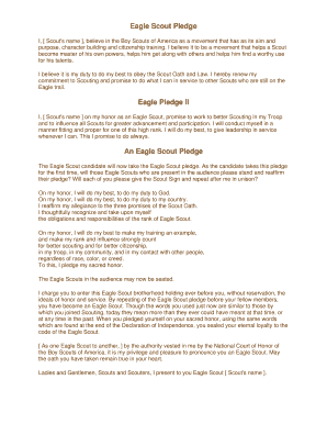 Fillable Online crowriver nsbsa Eagle Scout Pledge - Crow River ...